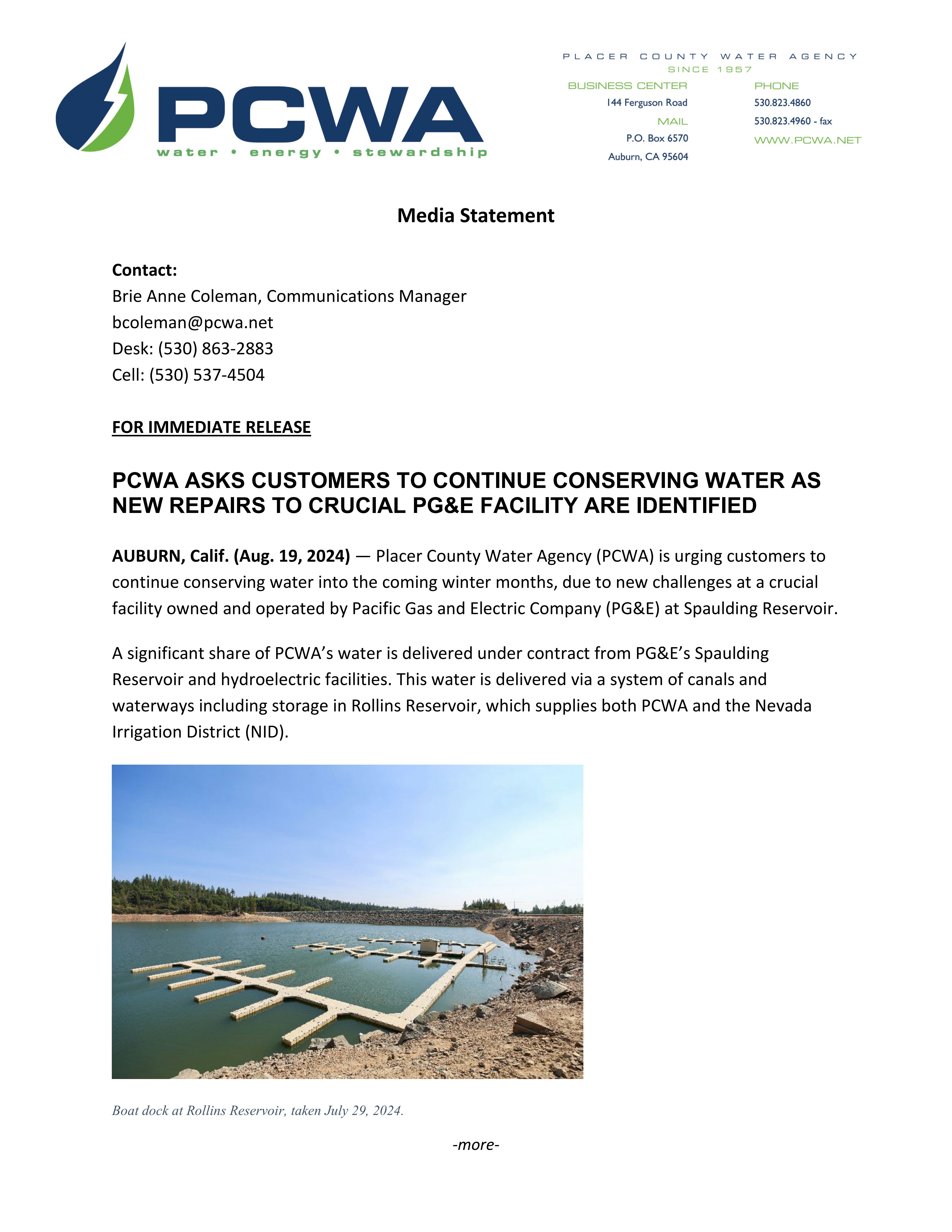 News Releases | pcwa.net